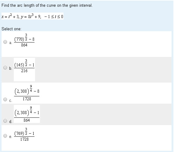 Solved Find the arc length of the curve on the given | Chegg.com