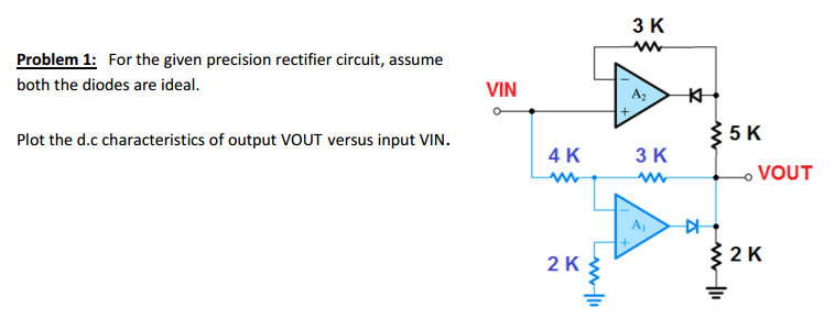 Solved Problem 1: For the given precision rectifier | Chegg.com