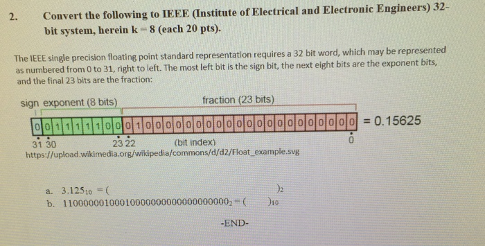 Solved Convert the following to IEEE (Institute of | Chegg.com
