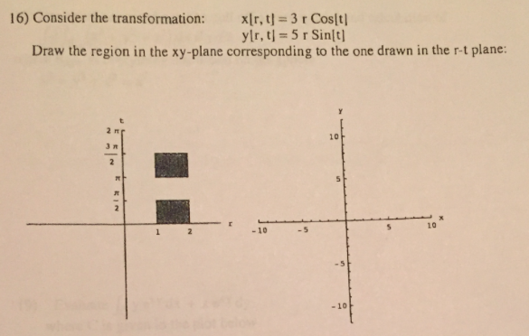 Solved Consider the transformation: x[r, t| = 3 r cos[t] | Chegg.com