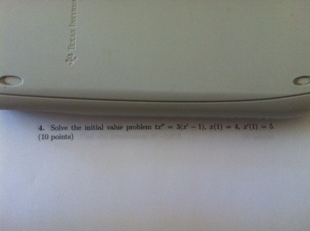 Solved Solve the initial value problem tx" = 3(x' - 1), x(1) | Chegg.com
