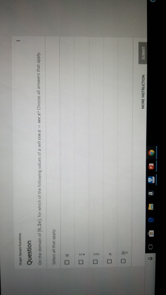 Solved Graph Secant Functions Question On The Domain Of 10 6824
