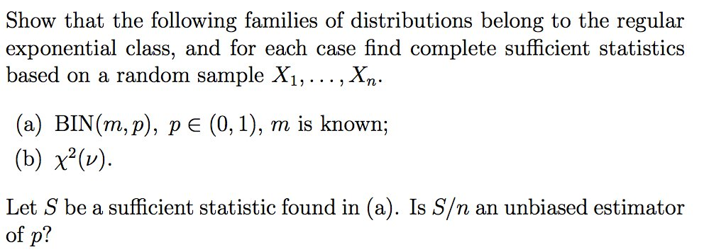 Show that the following families of distributions | Chegg.com