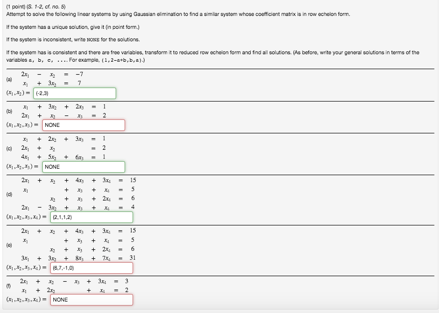 Solved (1 point) (S. 1-2, cf. no. 5) Attempt to solve the | Chegg.com