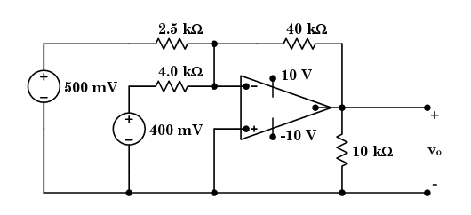 Solved Given: The operational amplifier in the above circuit | Chegg.com