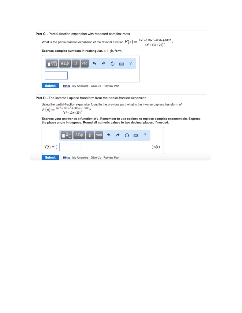 Solved Partial-fraction expansion with repeated complex | Chegg.com