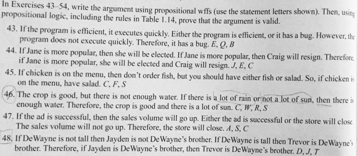 Solved In Exercises Write The Argument Using Propositional 9550