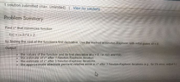 Solved 1 solution submitted (max: Unlimited) I View my | Chegg.com