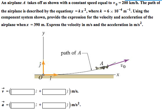 Solved An airplane A takes off as shown with a constant | Chegg.com