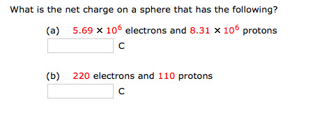 Solved What is the net charge on a sphere that has the | Chegg.com