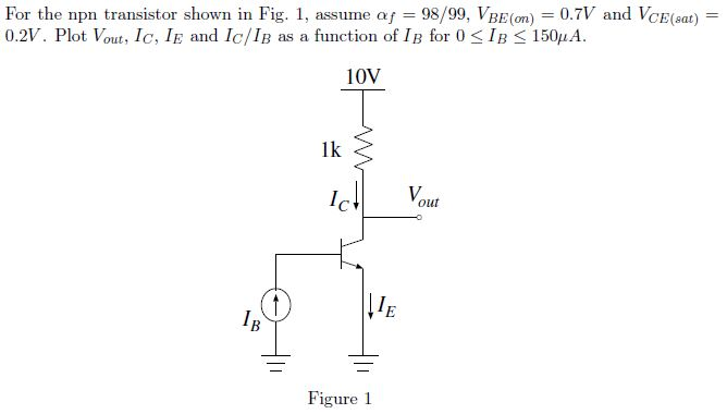 Solved 0.7V and VCE(sat,- 15011A. 98/99, VBE(on) or the npn | Chegg.com