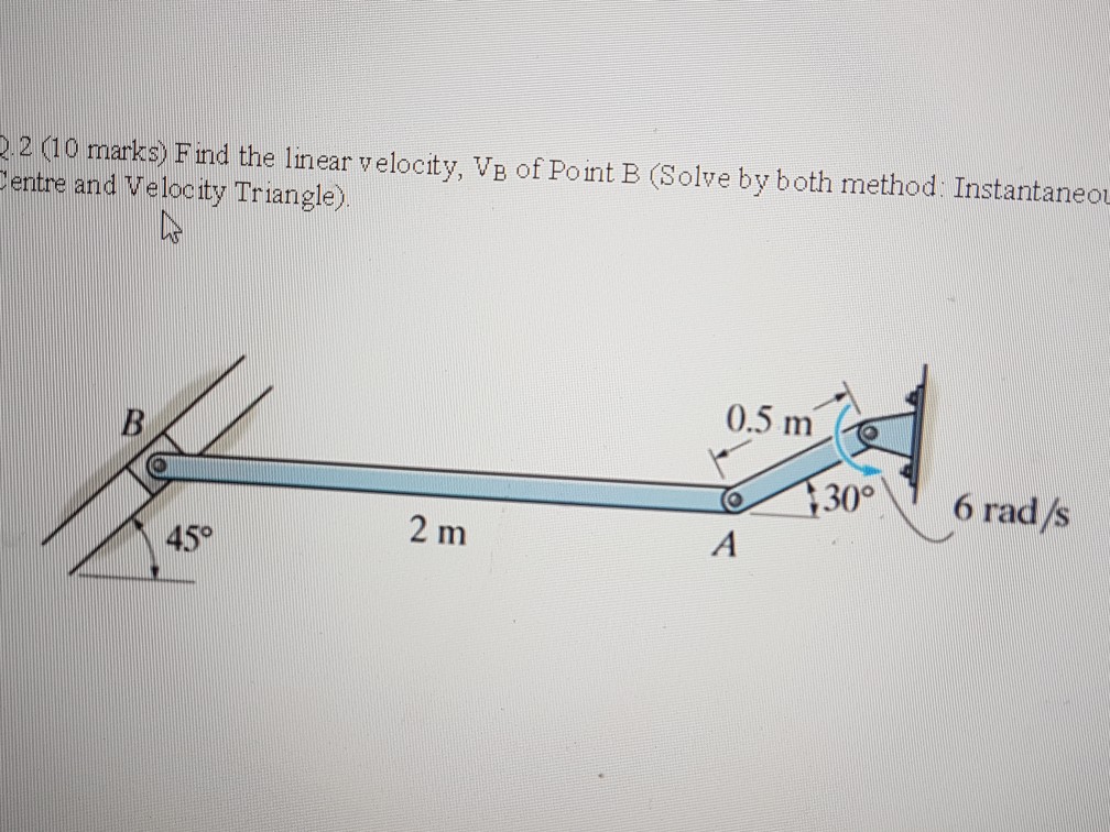 Solved Find the linear velocity, V_b of Point B (Solve by | Chegg.com