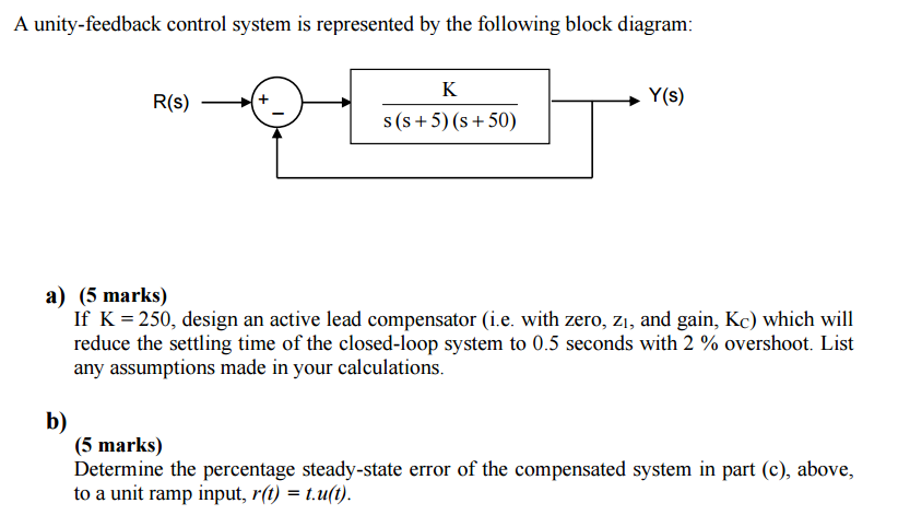 Solved A unity -feedback control system is represented by | Chegg.com