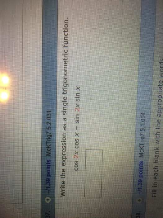 Solved Write the expression as a single trigonometric | Chegg.com