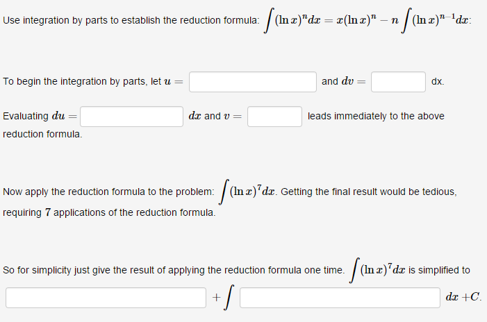 Solved Use integration by parts to establish the reduction | Chegg.com