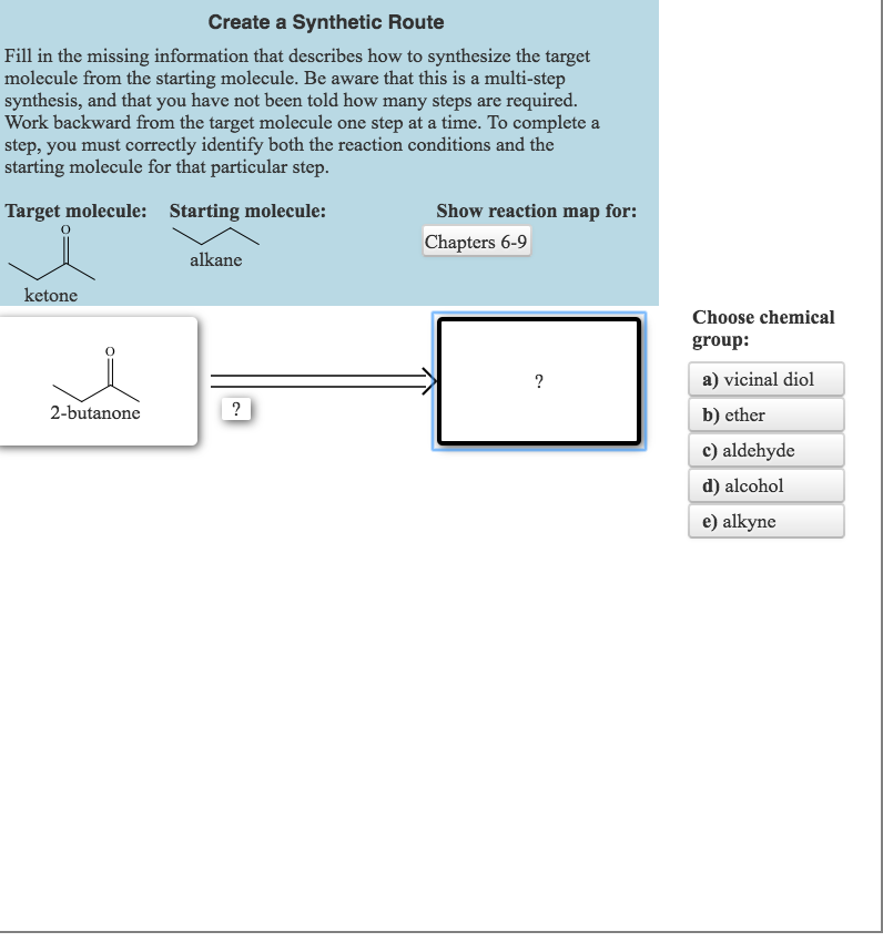 Solved Create a Synthetic Route Fill in the missing | Chegg.com