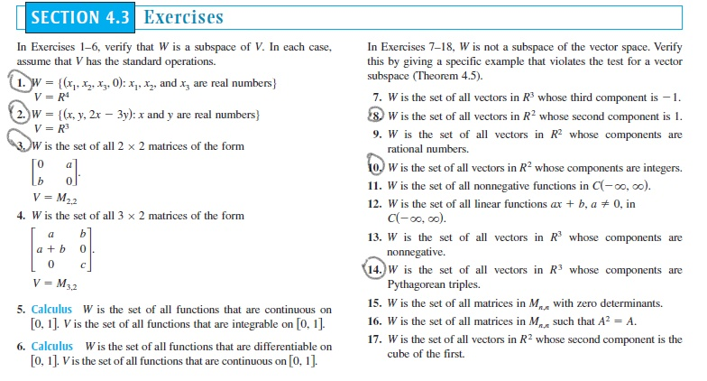 Solved Section 43 Exercises In Exercises 7 18 W Is Not A 