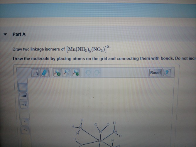 Solved Part A Draw two linkage isomers of [PtCl3 (SCN) Draw | Chegg.com