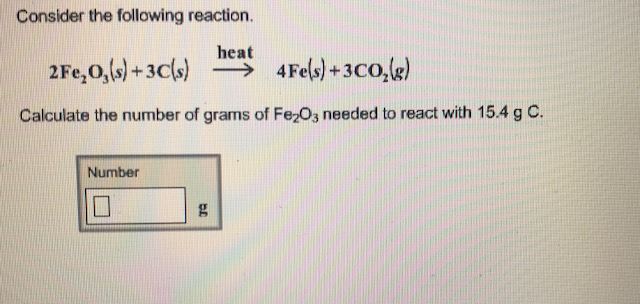 Solved Consider The Following Reaction Heat 2fe 03 S