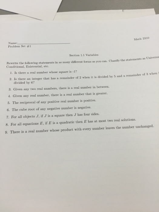 Solved Rewrite the following statements in as many different | Chegg.com