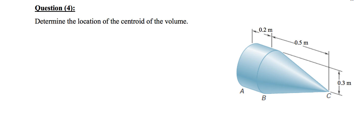 Determine the location of the centroid of the volume. | Chegg.com