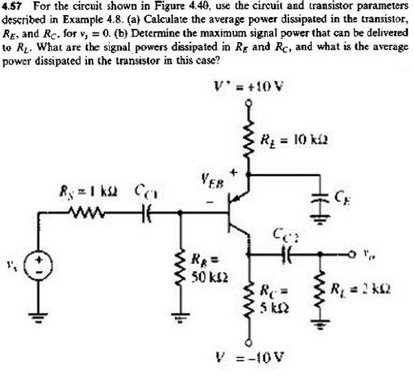 Solved 4.57 For the circuit shown in Figure 4.40, use the | Chegg.com