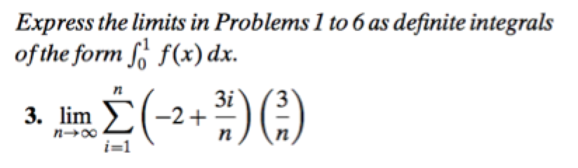 Solved Express the limits in Problems 1 to 6 as definite | Chegg.com