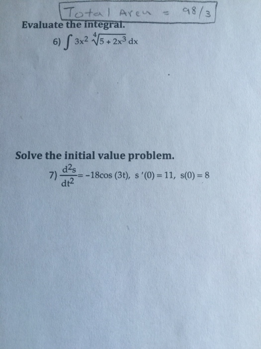 Solved Evaluate the integral. integral 3x^2 4Squareroot5 + | Chegg.com