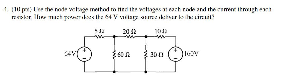 Solved Use the node voltage method to find the voltages at | Chegg.com