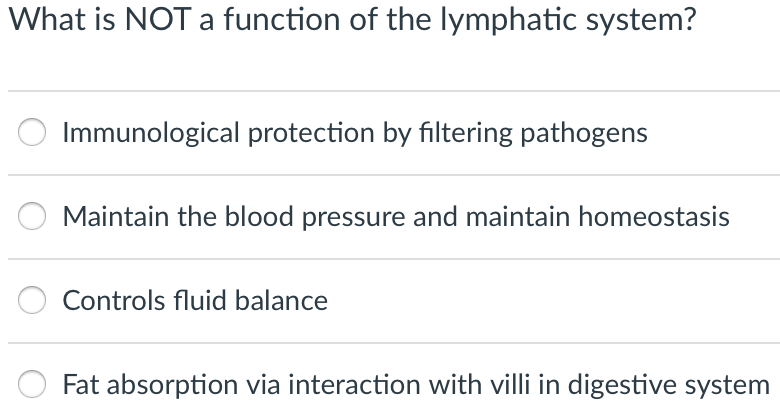 Solved What is NOT a function of the lymphatic system? | Chegg.com