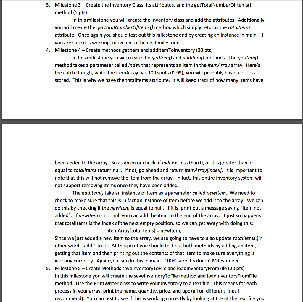 Solved Inventory itemArray: Item [100] | Chegg.com