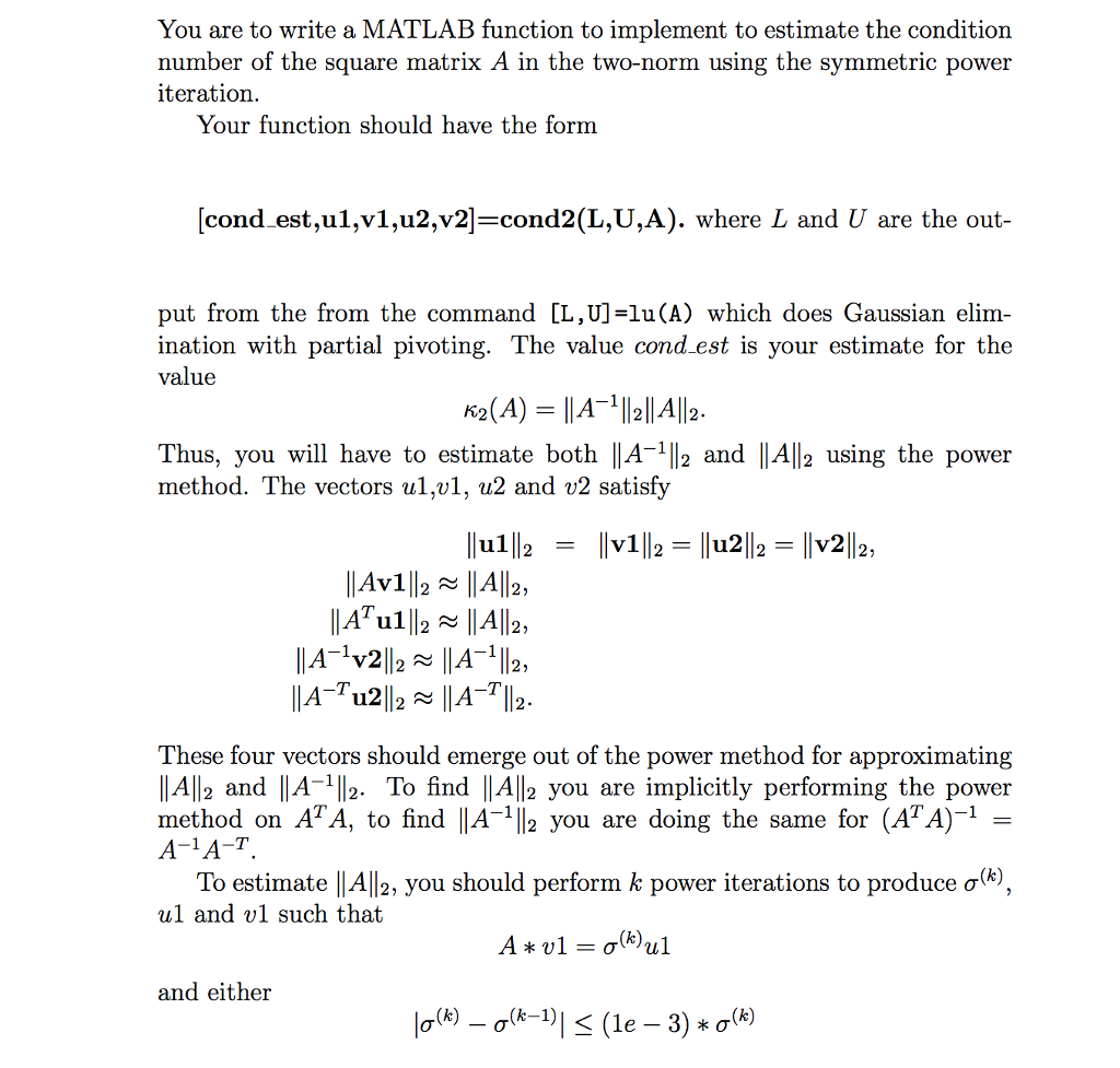 write a matlab code for cond-est by using cond est = | Chegg.com