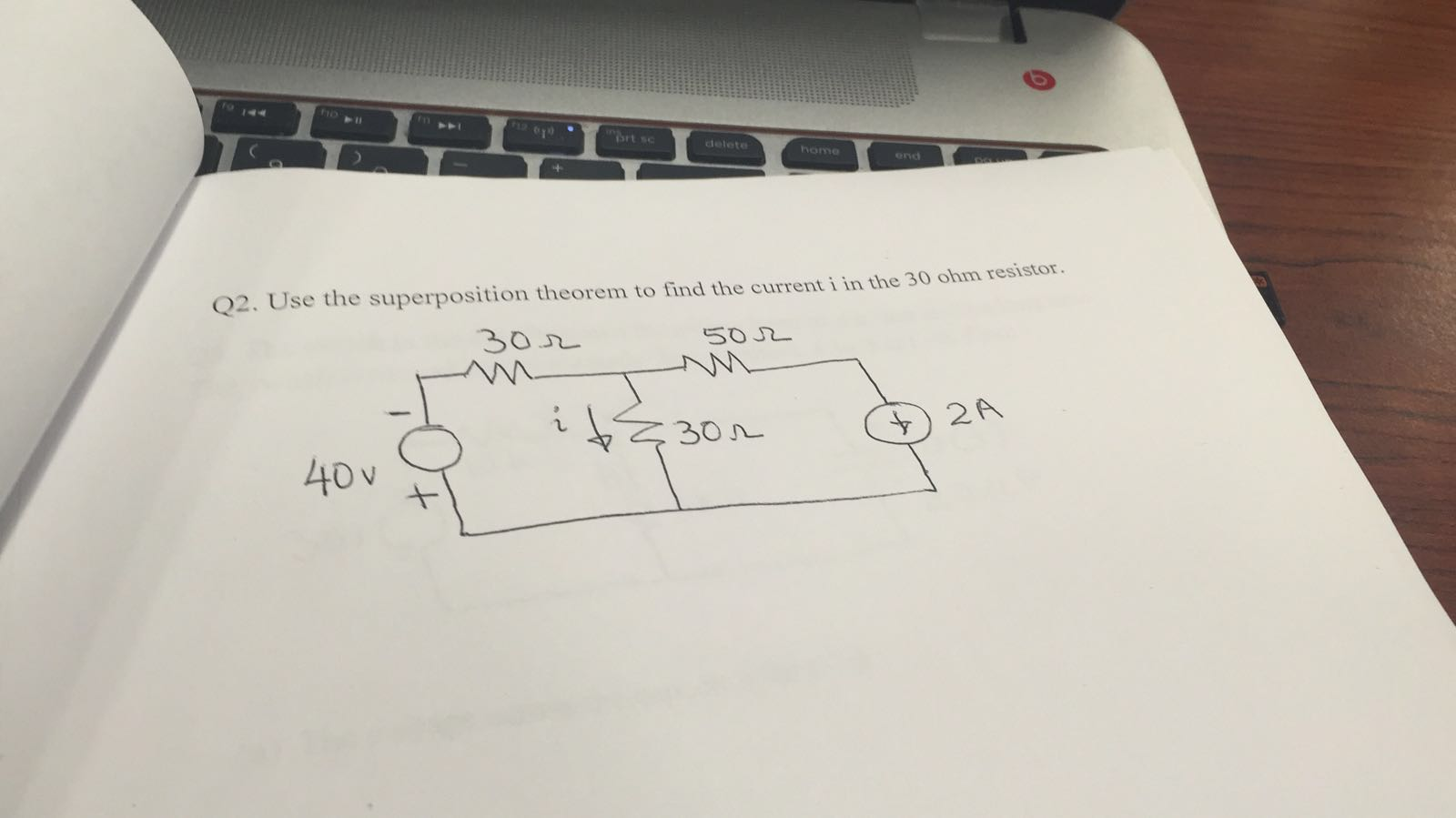 Solved Use the superposition theorem to find the current i | Chegg.com