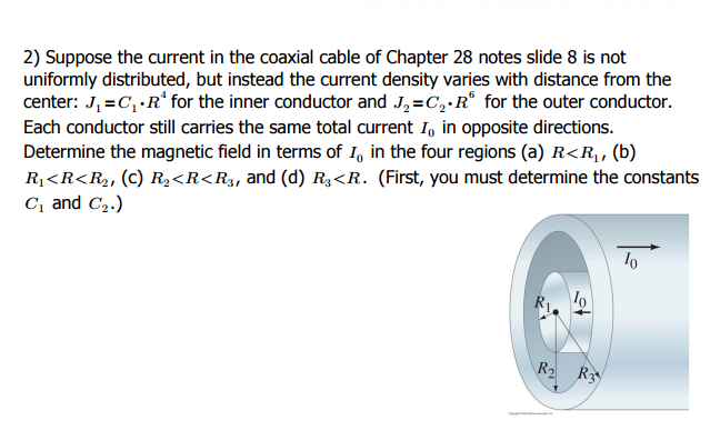 Solved Suppose the current in the coaxial cable of Chapter | Chegg.com