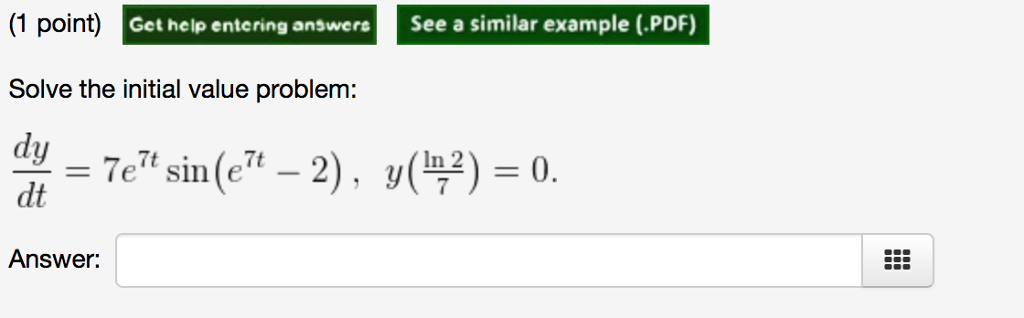 Solved (1 point) Get heip entering answere See a similar | Chegg.com