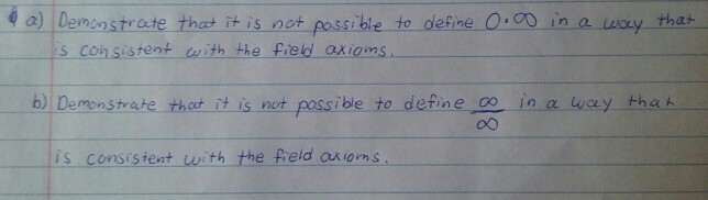 Solved a) Demonstr ote that it is not passible to define | Chegg.com