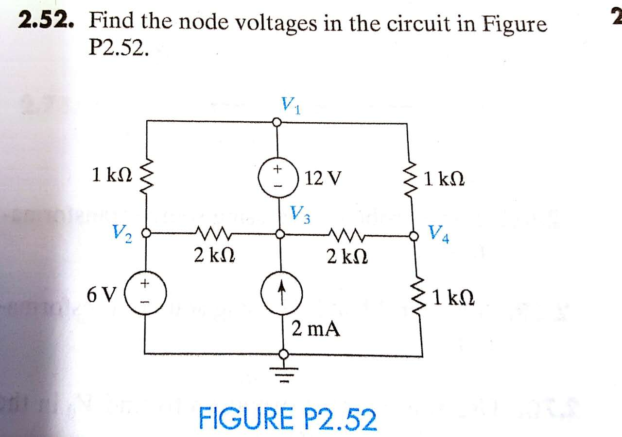 Solved Find the node voltages in the circuit in Figure | Chegg.com