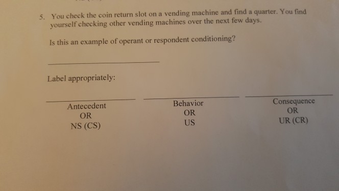 Solved You check the coin return slot on a vending machine | Chegg.com