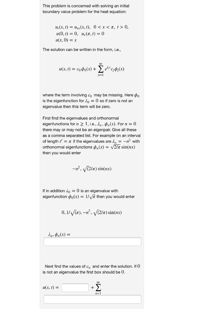 Solved This problem is concerned with solving an initial | Chegg.com