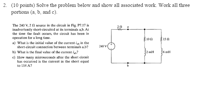 Solved Solve the problem below and show all associated work. | Chegg.com