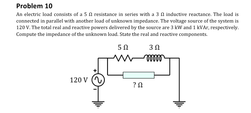Solved An electric load consists of a 5 ohm resistance in | Chegg.com