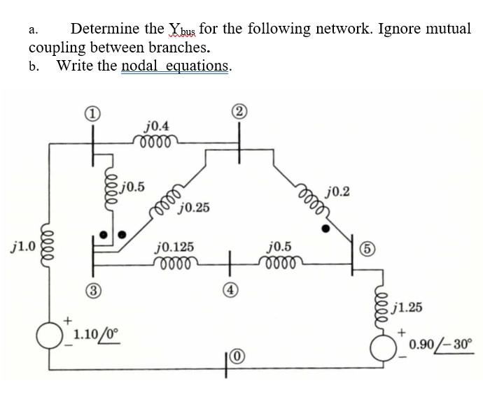 Solved a. Determine the Ybus for the following network. | Chegg.com