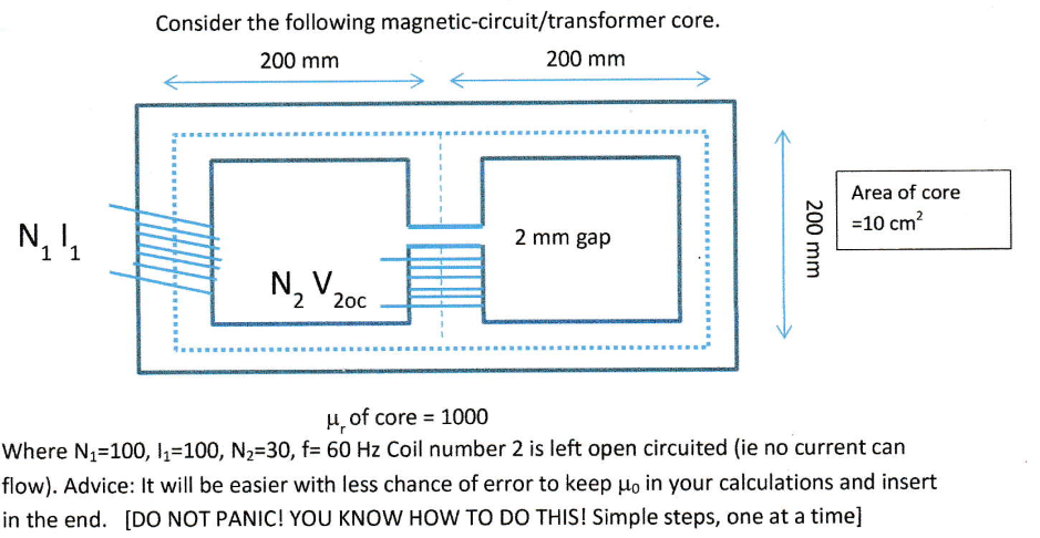 Solved Consider the following magnetic-circuit/transformer | Chegg.com