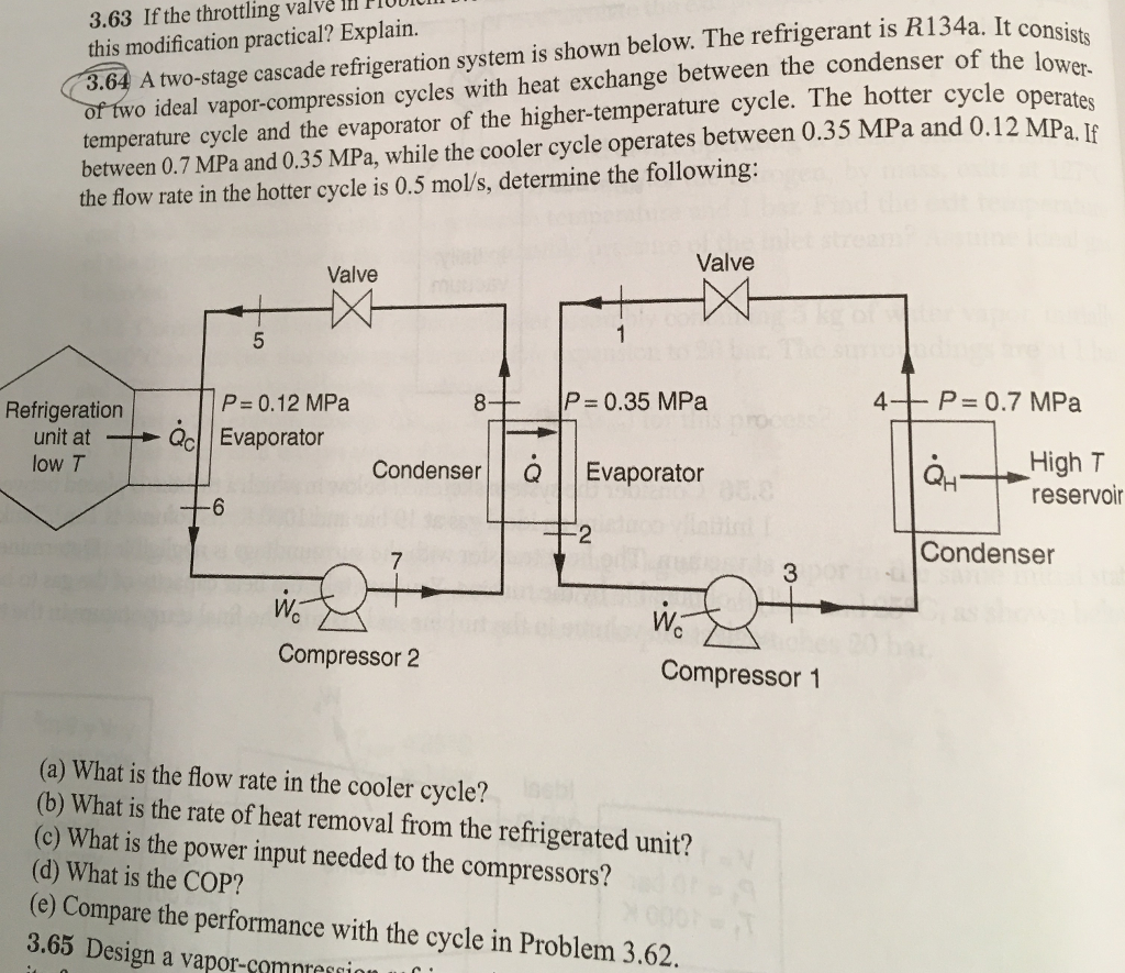 Solved A two-stage cascade refrigeration system is shown | Chegg.com Solved A two-stage cascade refrigeration system is shown | Chegg.com