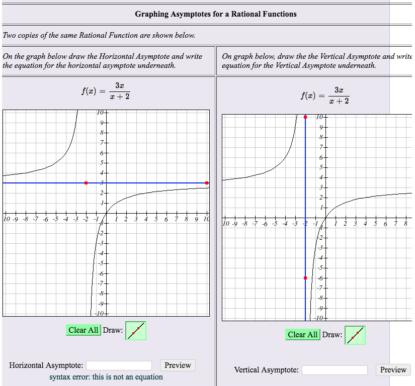 Solved Graphing Asymptotes For A Rational Functions Two