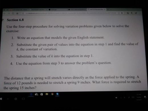 Solved . Section 6.8 Use the four-step procedure for solving | Chegg.com