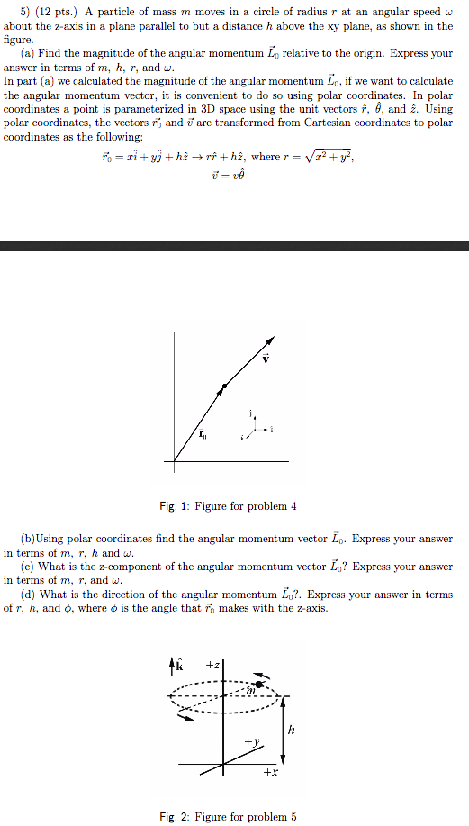 Solved A particle of mass m moves in a circle of radius r at | Chegg.com