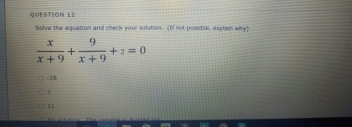 Solved Solve the equation and check your solution. (If not | Chegg.com