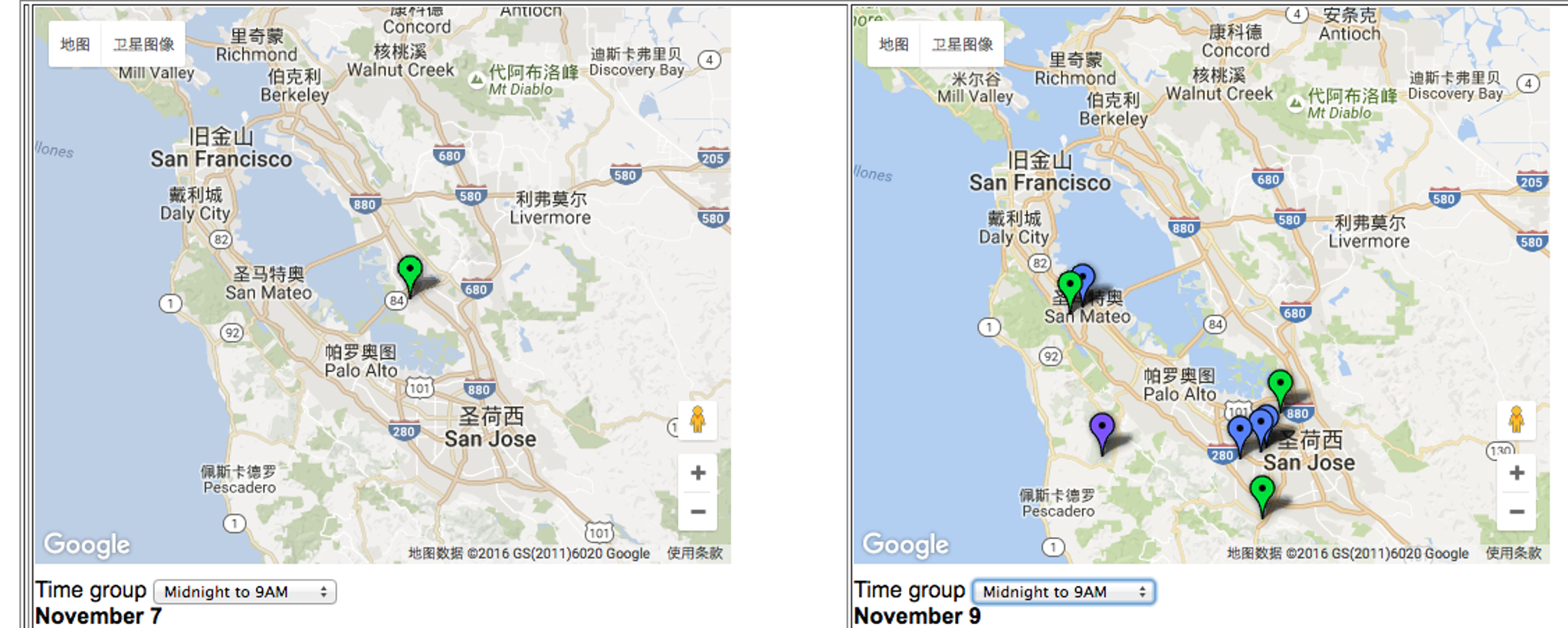 Solved Compare the two maps side-by-side above. How are they | Chegg.com