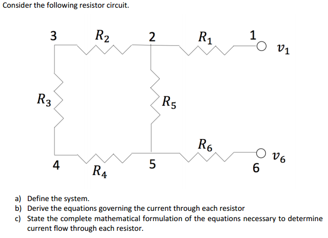 Solved Consider the following resistor circuit. a) Define | Chegg.com